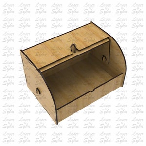 Laser Cut Bread Storage Box SVG, Wooden Storage Box SVG, Wooden Box ...