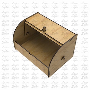 Laser Cut Bread Storage Box SVG, Wooden Storage Box SVG, Wooden Box ...