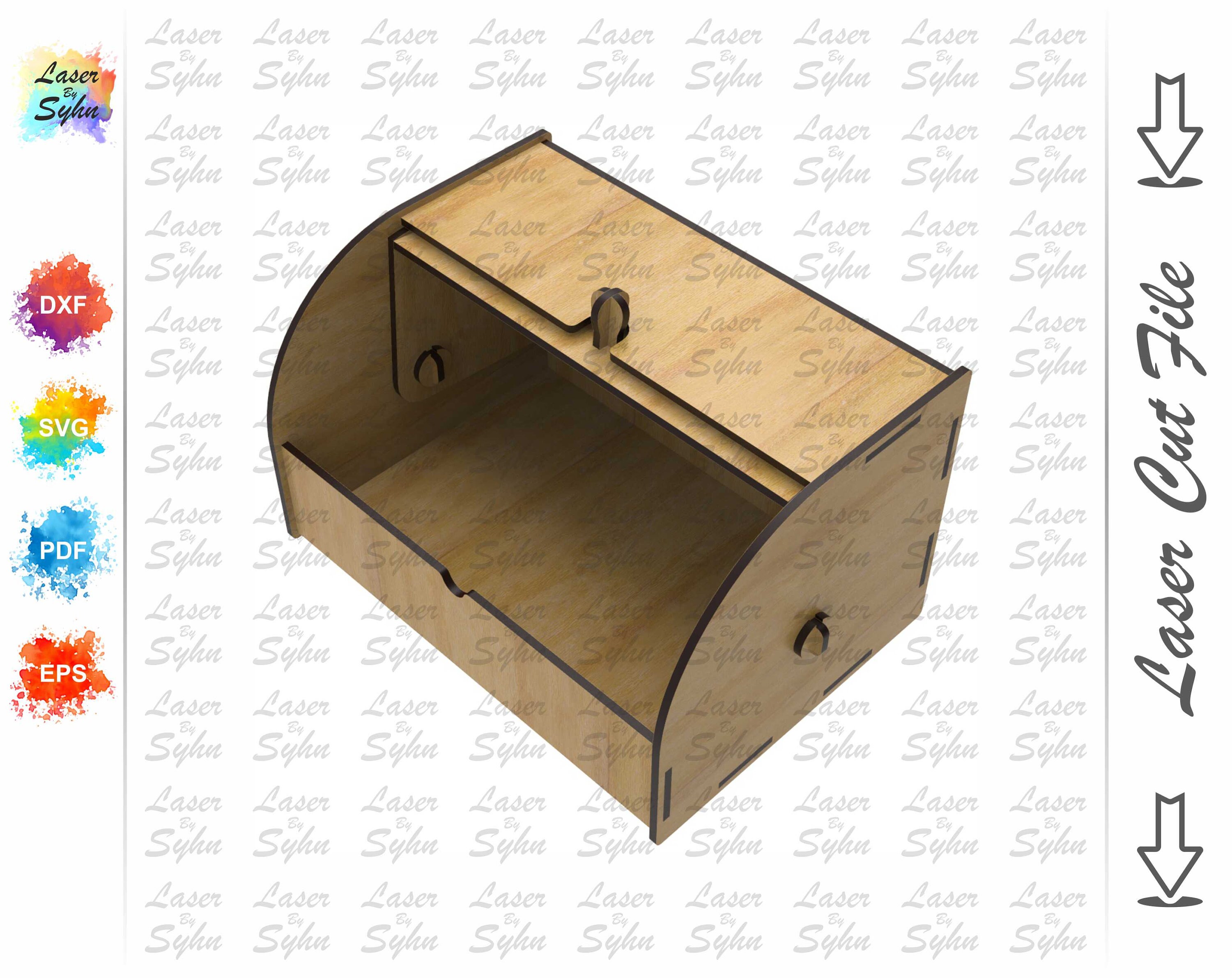 Laser Cut Bread Storage Box SVG, Wooden Storage Box SVG, Wooden Box ...