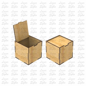Laser Cut Wooden Cube Box SVG, Plywood Storage Cube Box SVG, Cube Box ...