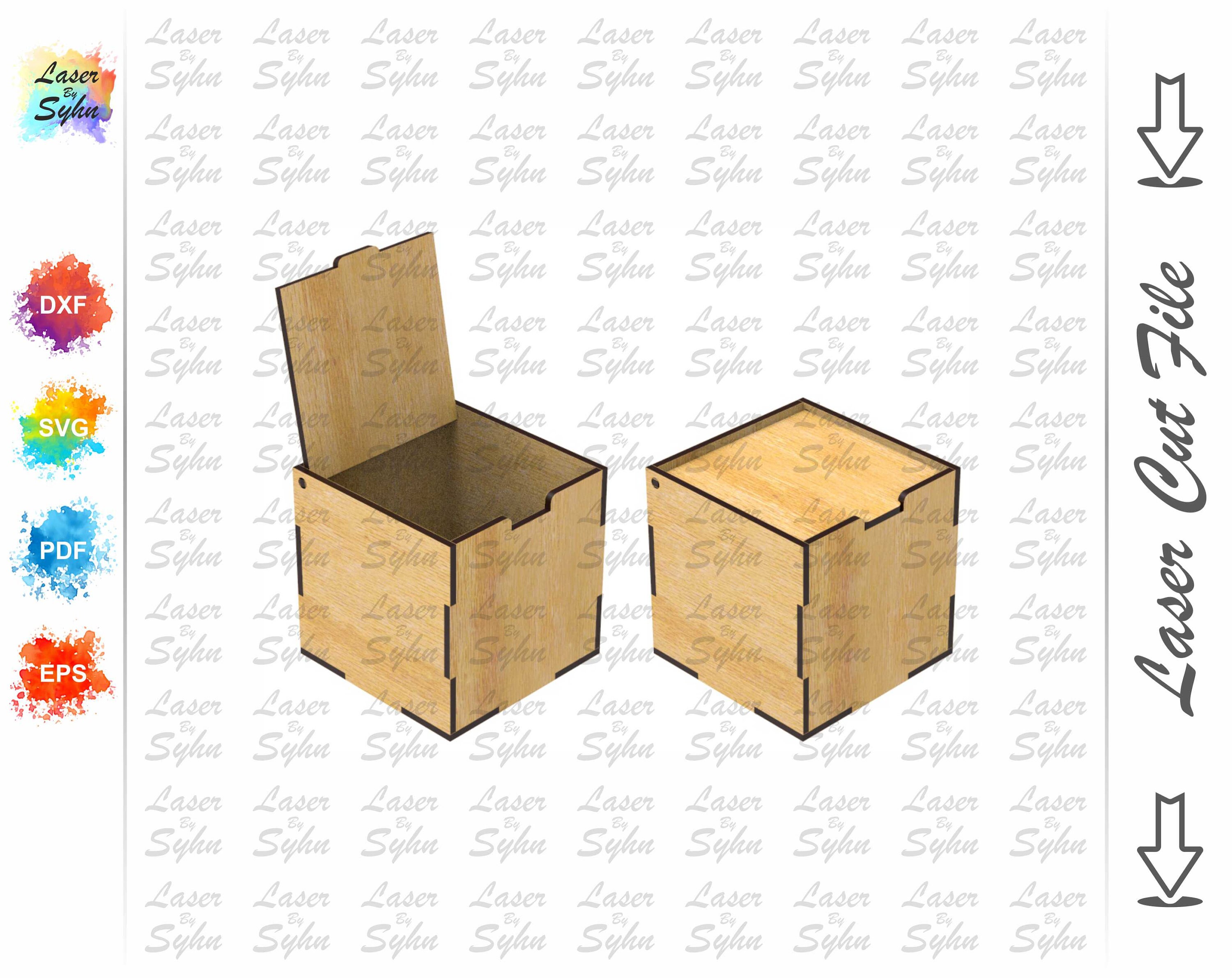 Laser Cut Hinged Lid Keepsake Box SVG – Multi Size Cube Gift Box ...