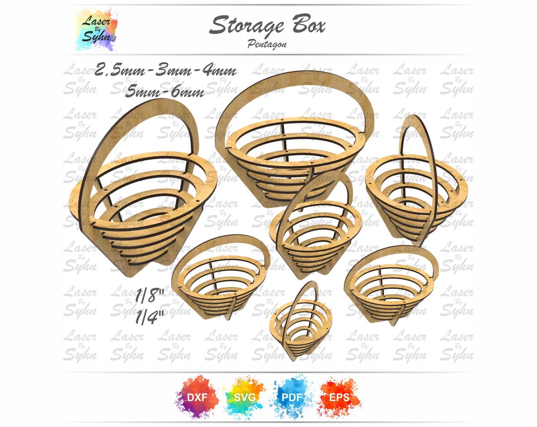 Laser Cut Wooden Basket SVG Plywood Baskets SVG Ellipse - Etsy