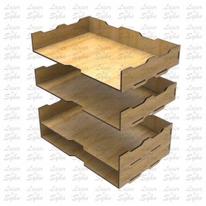 Laser Cut A4 Stackable Paper Stand SVG, Stackable Paper Storage Rack ...