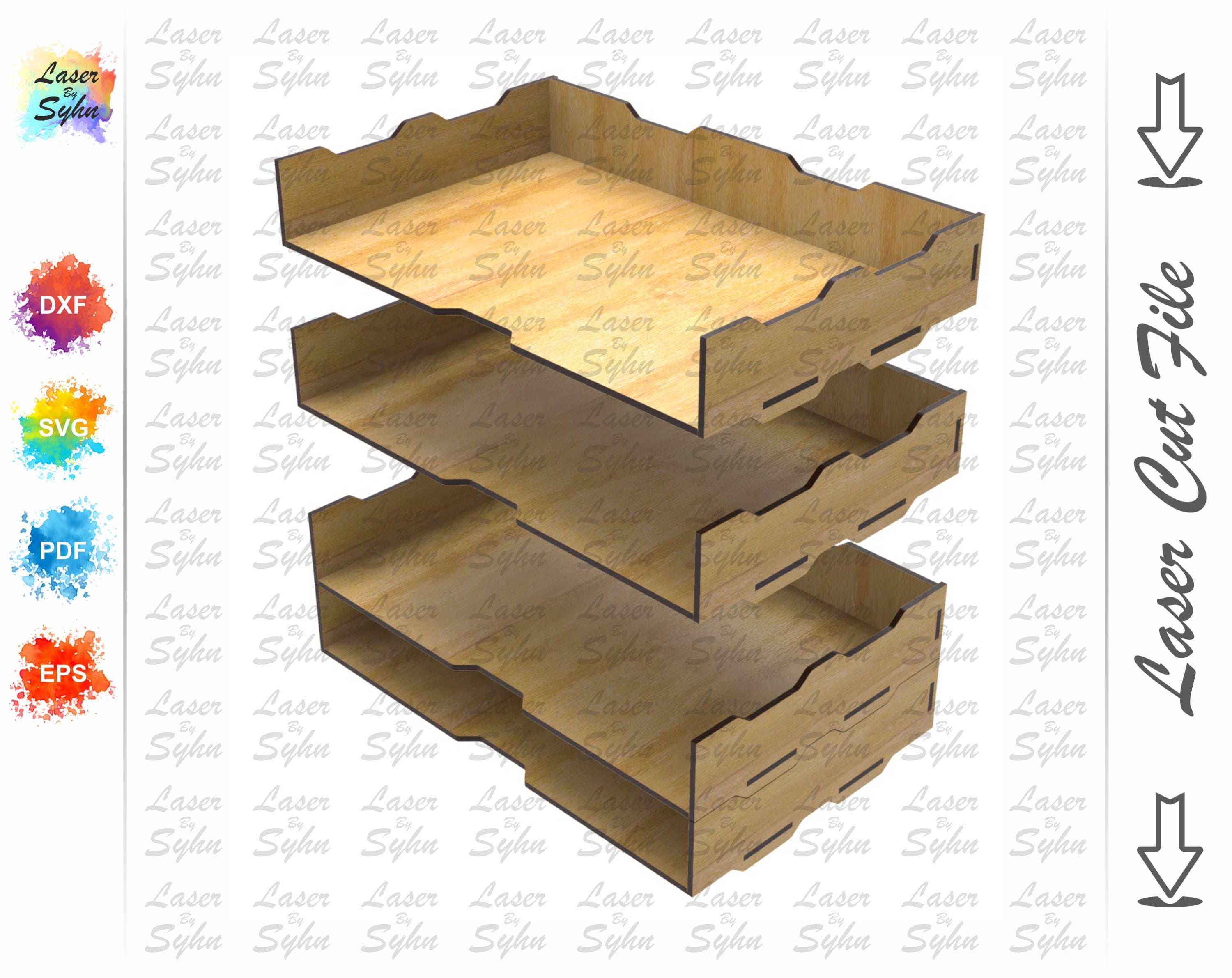 A4 Paper Organizer Laser Cut File – Stackable Desktop File Holder - Etsy