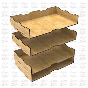 Laser Cut A4 Stackable Paper Stand SVG, Stackable Paper Storage Rack ...