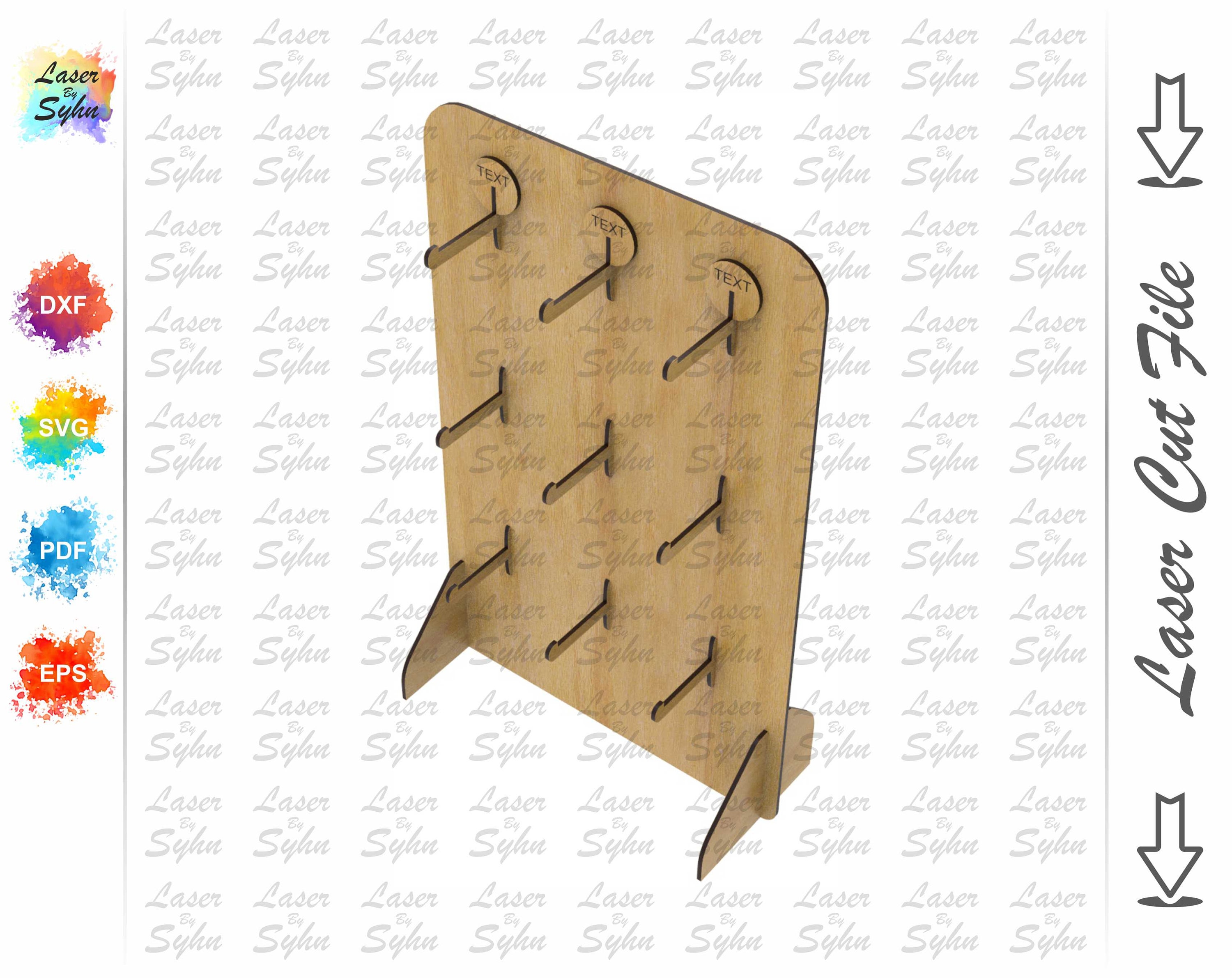 Laser Cut Key Chain Display Stand SVG, Jewelry Display Stand Laser Cut ...