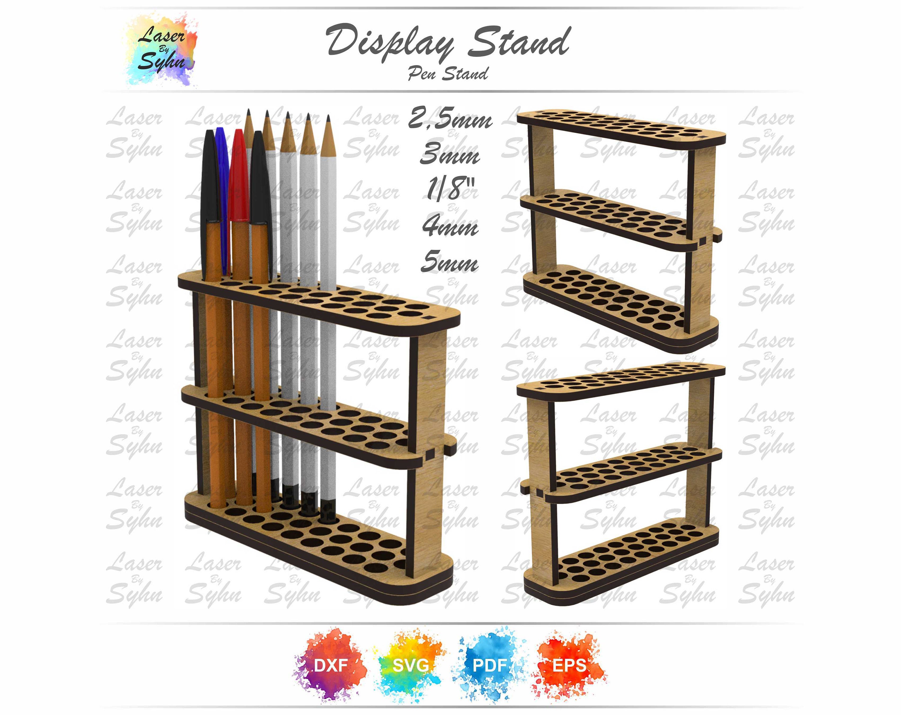 Laser Cut Pen Display Stand SVG, Pencil Display Stand SVG, Ballpoint ...