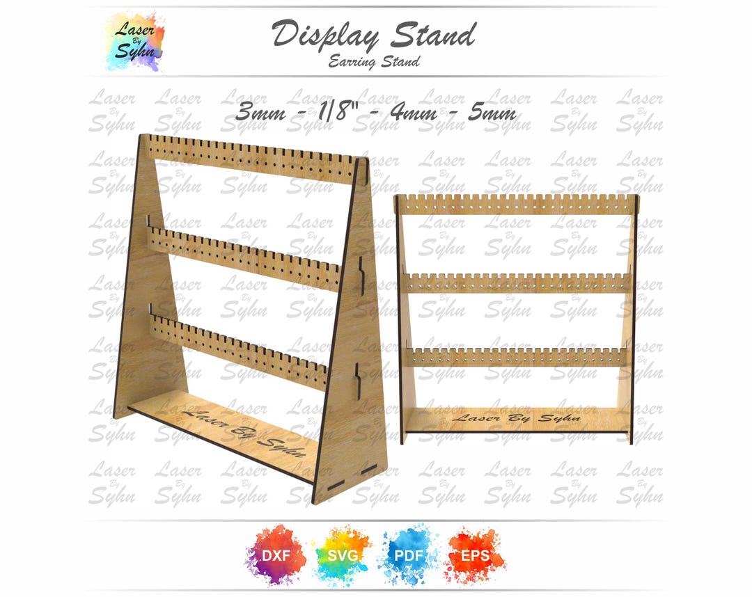 Laser Cut File Earring Retail Display Stand SVG, Jewelry Retail Display ...