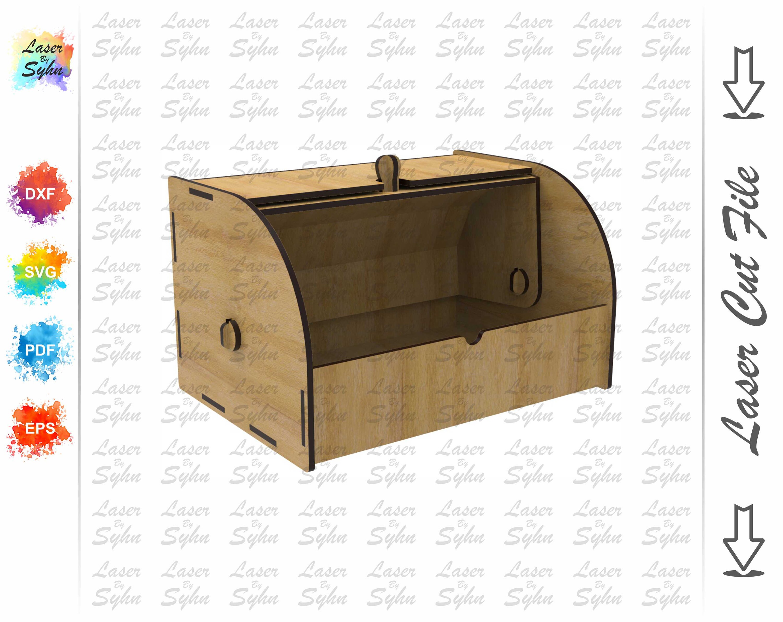 Laser Cut Bread Storage Box SVG, Wooden Storage Box SVG, Wooden Box ...