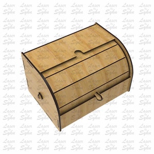 Laser Cut Bread Storage Box SVG, Wooden Storage Box SVG, Wooden Box ...