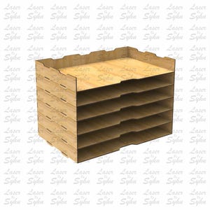 Laser Cut A3 Stackable Paper Stand SVG, Stackable Paper Storage Rack ...