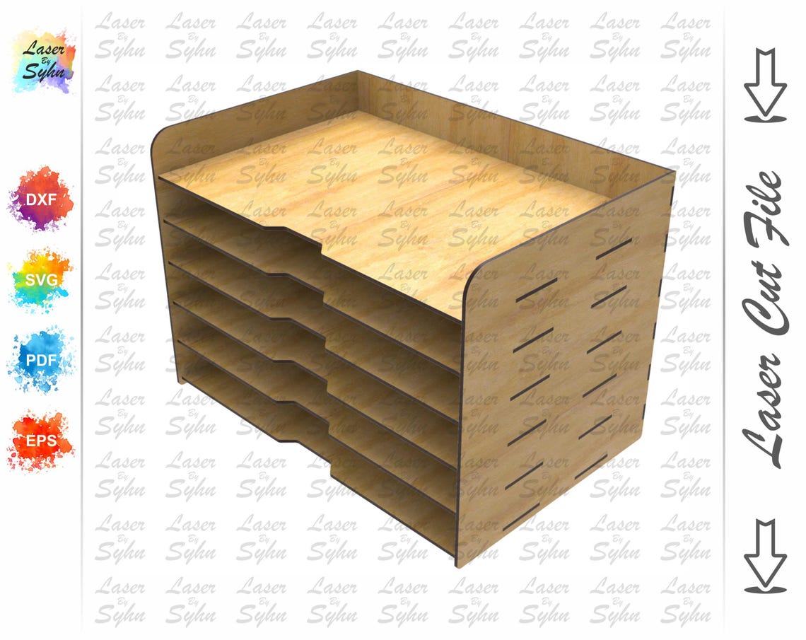 Laser Cut A3 Paper Organizer SVG, File Storage Organizer SVG, Office ...