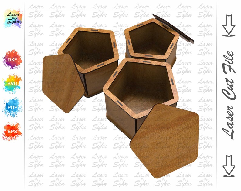 Laser Cut Wooden Box SVG, Laser Cutting File SVG , Birthday Gift Box ...