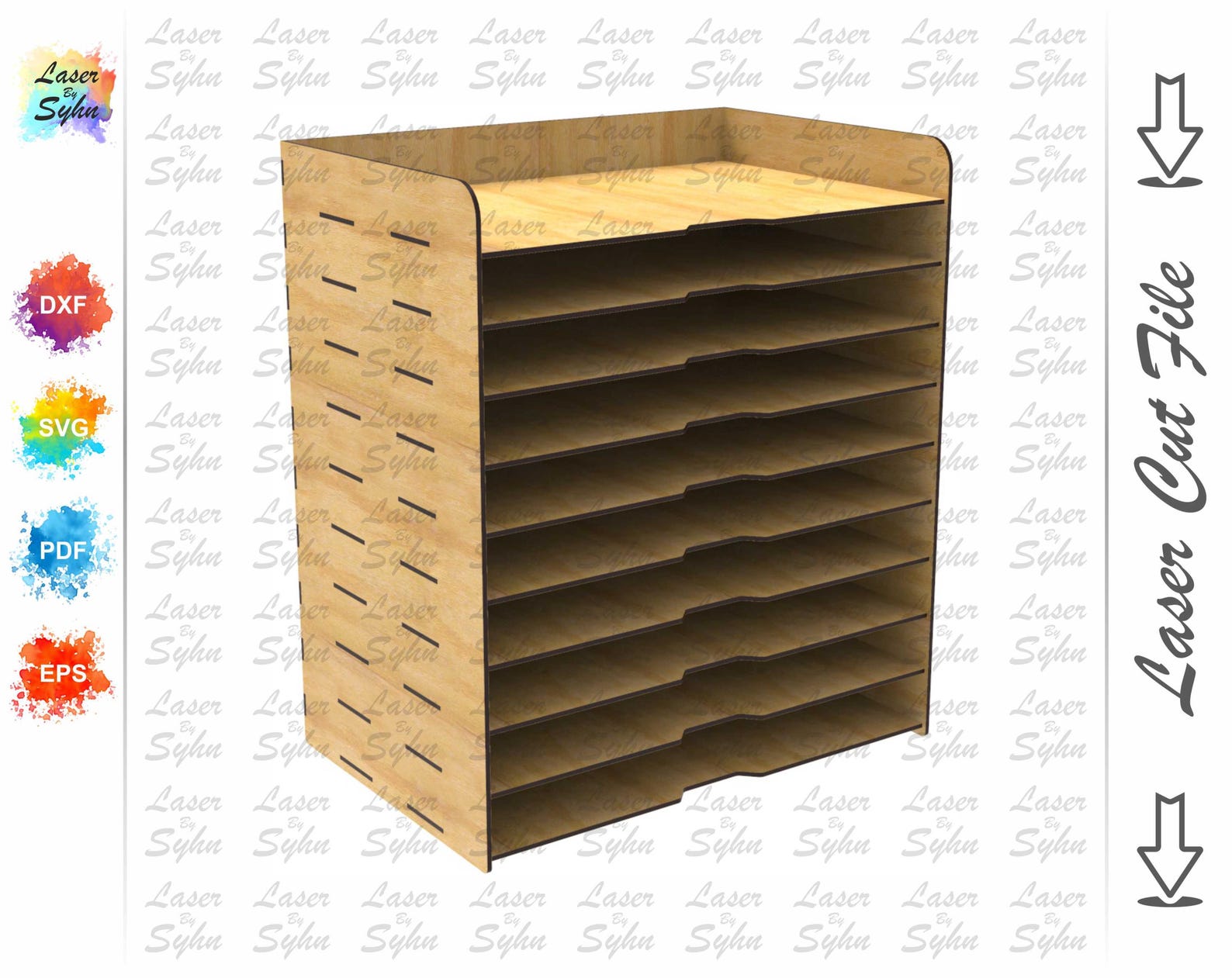 Laser Cut A3 Paper Organizer SVG, File Storage Organizer SVG, Office ...