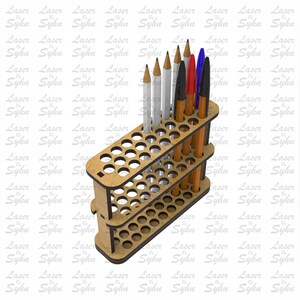 Laser Cut Pen Display Stand SVG, Pencil Display Stand SVG, Ballpoint ...