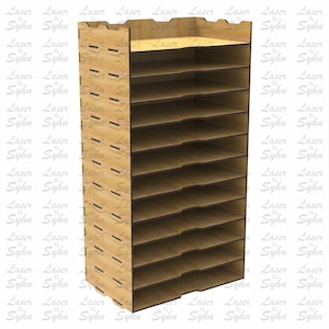 Laser Cut A4 Stackable Paper Stand SVG, Stackable Paper Storage Rack ...
