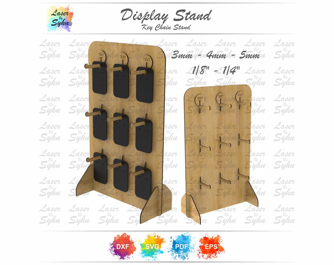 Laser Cut Key Chain Display Stand SVG, Jewelry Display Stand Laser Cut ...