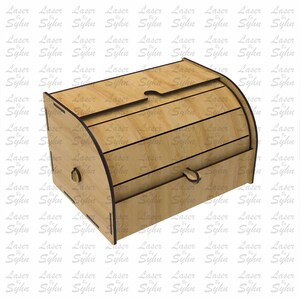 Laser Cut Bread Storage Box SVG, Wooden Storage Box SVG, Wooden Box ...