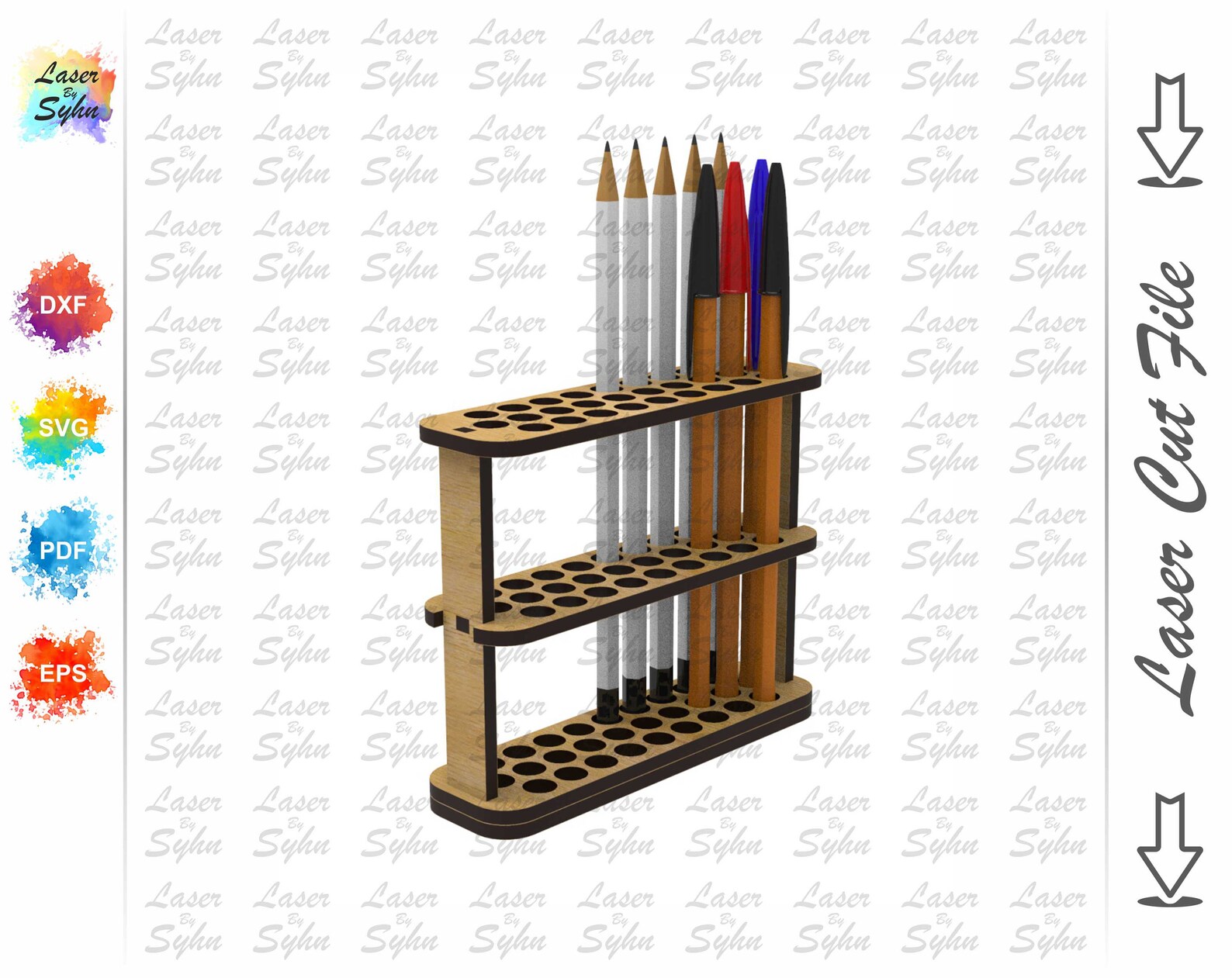 Laser Cut Pen Display Stand SVG, Pencil Display Stand SVG, Ballpoint ...