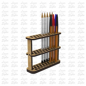 Laser Cut Pen Display Stand SVG, Pencil Display Stand SVG, Ballpoint ...