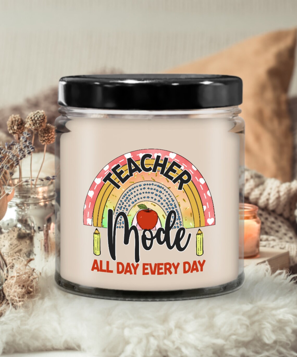 Teacher-mode,teacher Appreciation, Teacher Candle, Personalized Teacher ...