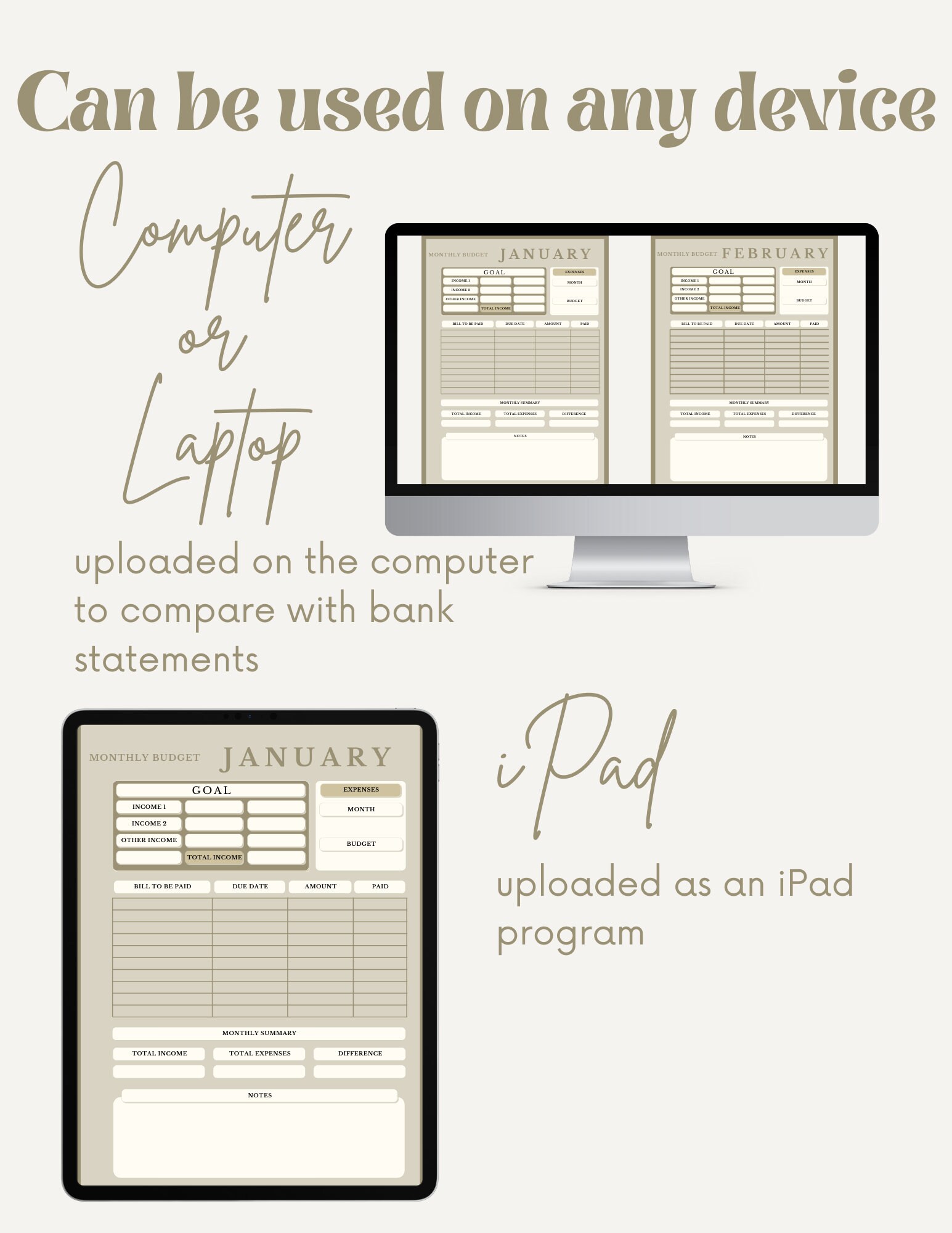 Digital Monthly Budget Planner - Etsy