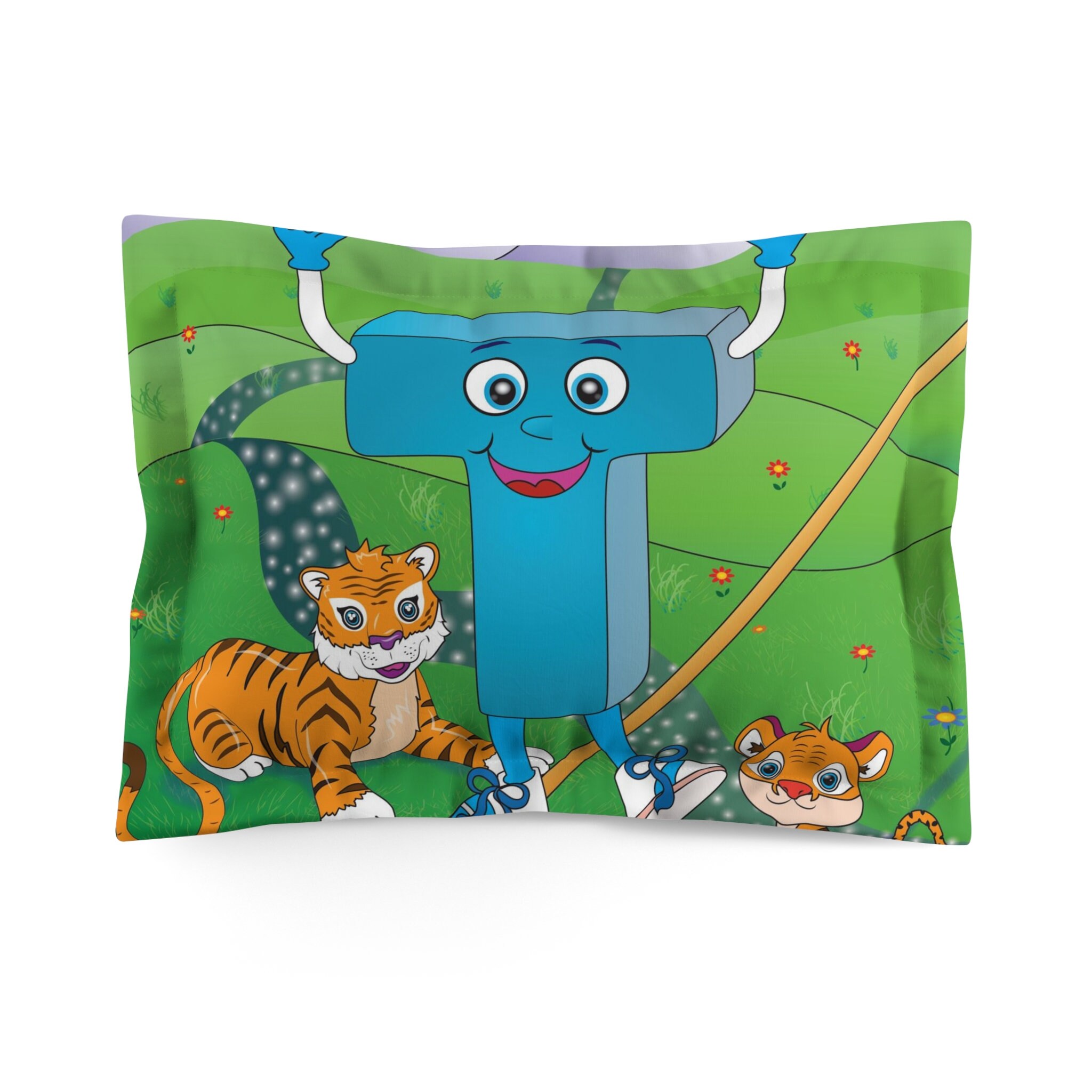 Alpha Buddies Turquoise Tommy T Microfiber Pillow Sham - Etsy