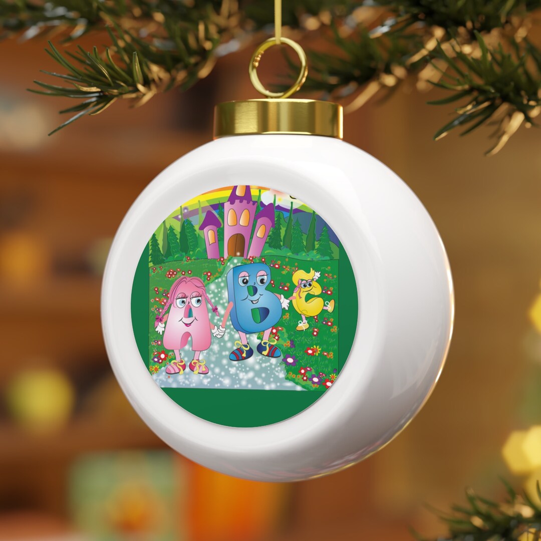 Alpha Buddies ABC Children's Initial Christmas Ball Ornament - Etsy