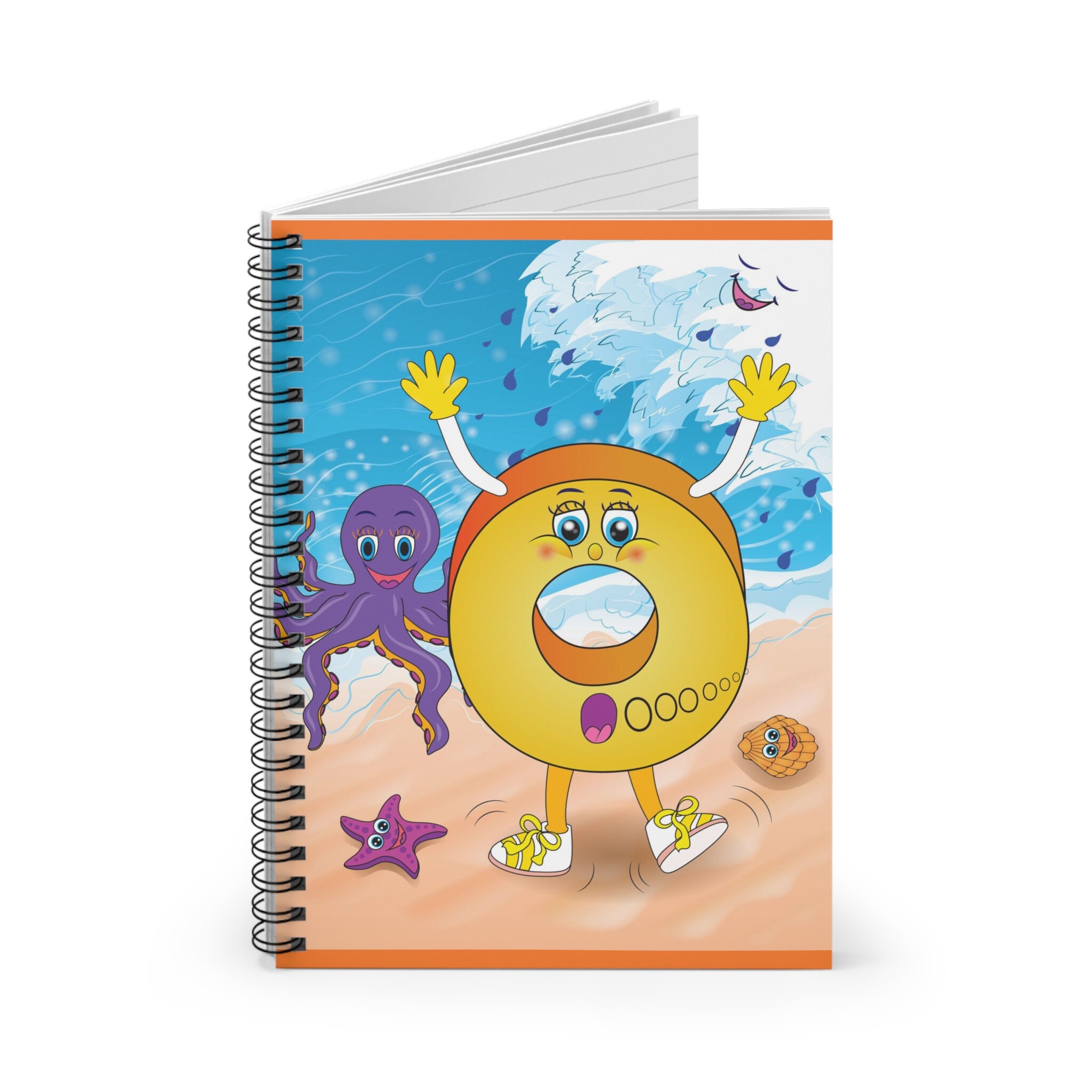 Alpha Buddies Orange olivia O Spiral Notebook Ruled Line - Etsy