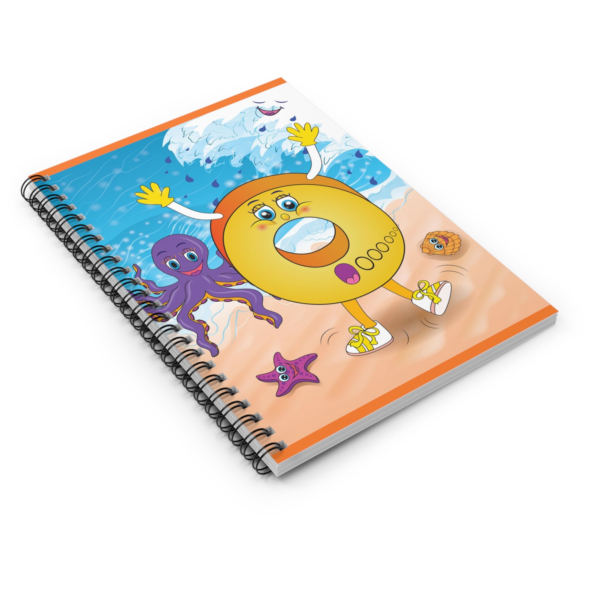 Alpha Buddies Orange olivia O Spiral Notebook Ruled Line - Etsy