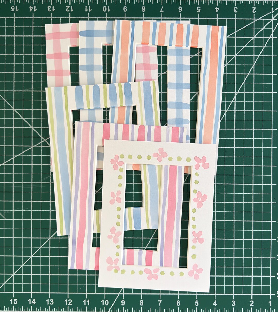 Mat for 6x8" Frame, 4x6" Opening- Hand Painted, Multi Options - Etsy