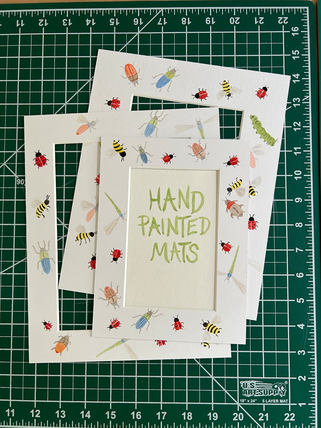 Critter Mats multi Sizes Hand Painted in Bugs & Bees - Etsy