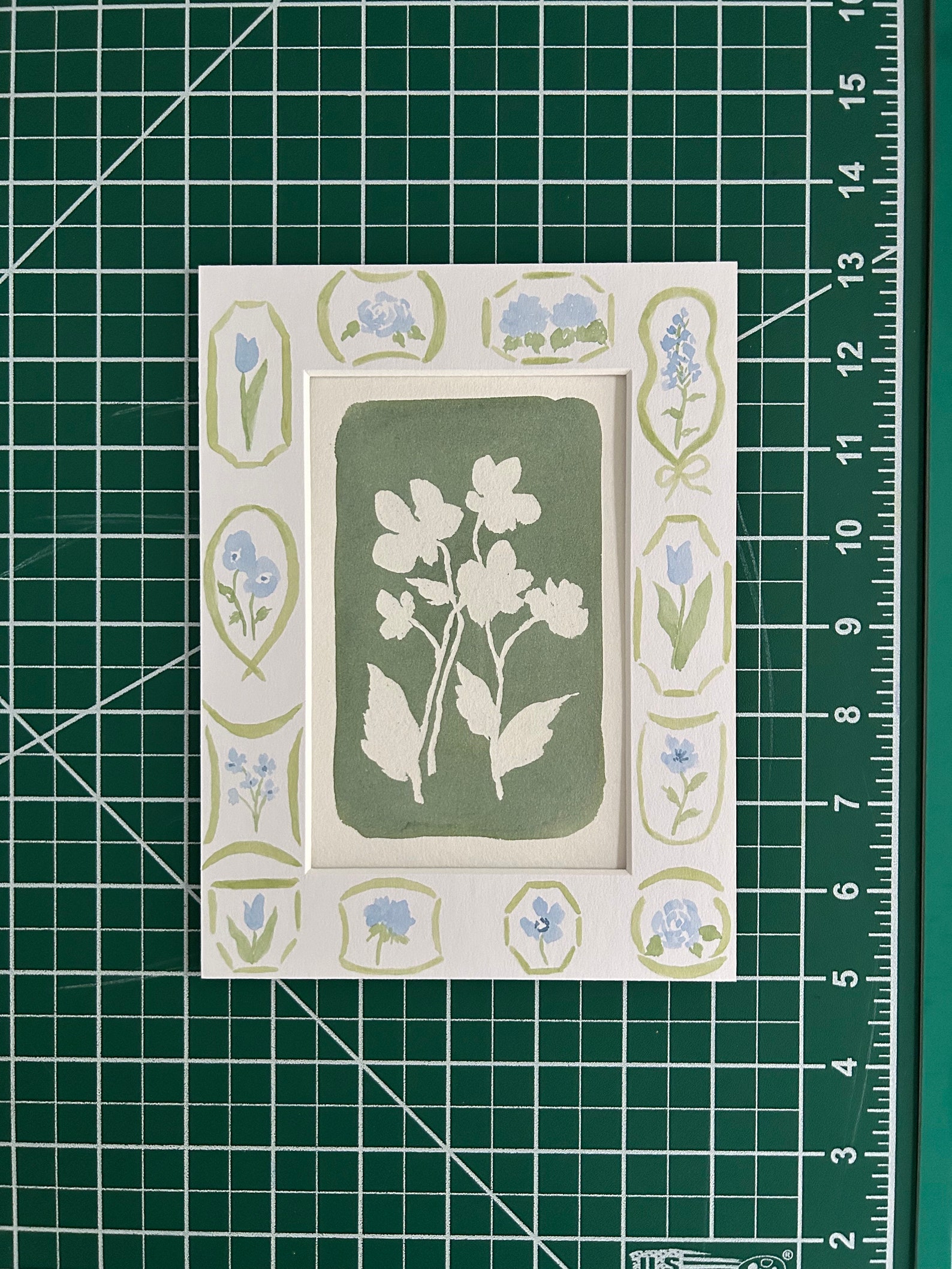 Botanical Crest Mats (multi Options) Hand Painted Floral Design - Etsy