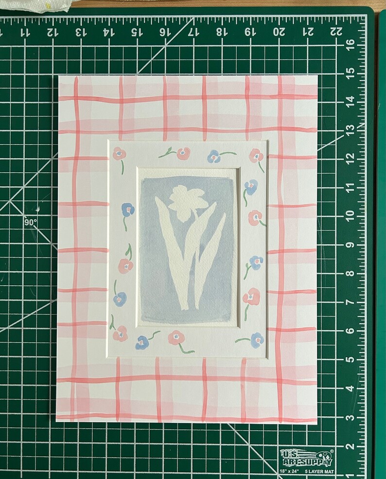 Mat for 9x12” Frame, 6x8” Opening- Hand Painted, Multi Options - Etsy