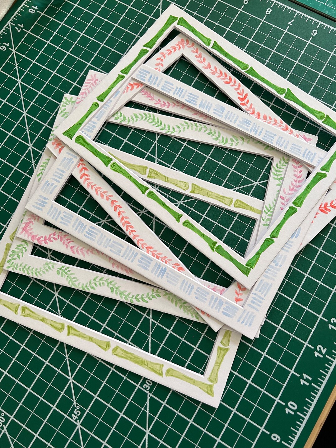 Hand Painted Mats for 7x9 Frame With 6x8 Opening Assorted - Etsy