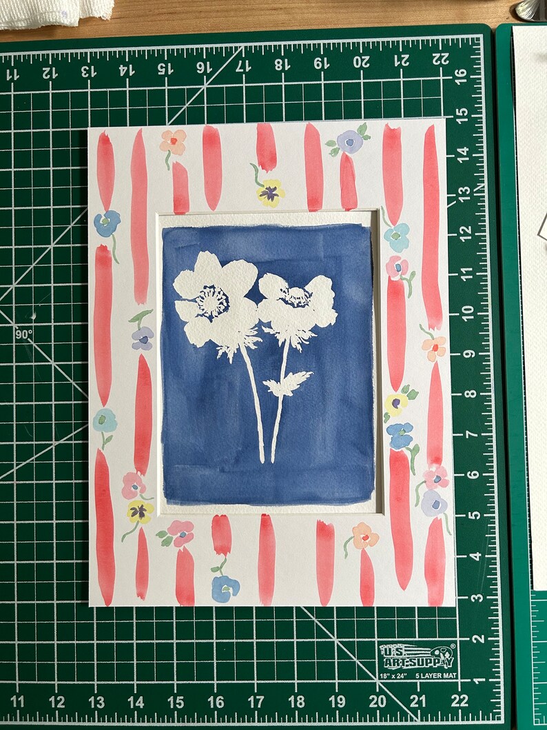 Mat for 9x12” Frame, 6x8” Opening- Hand Painted, Multi Options - Etsy