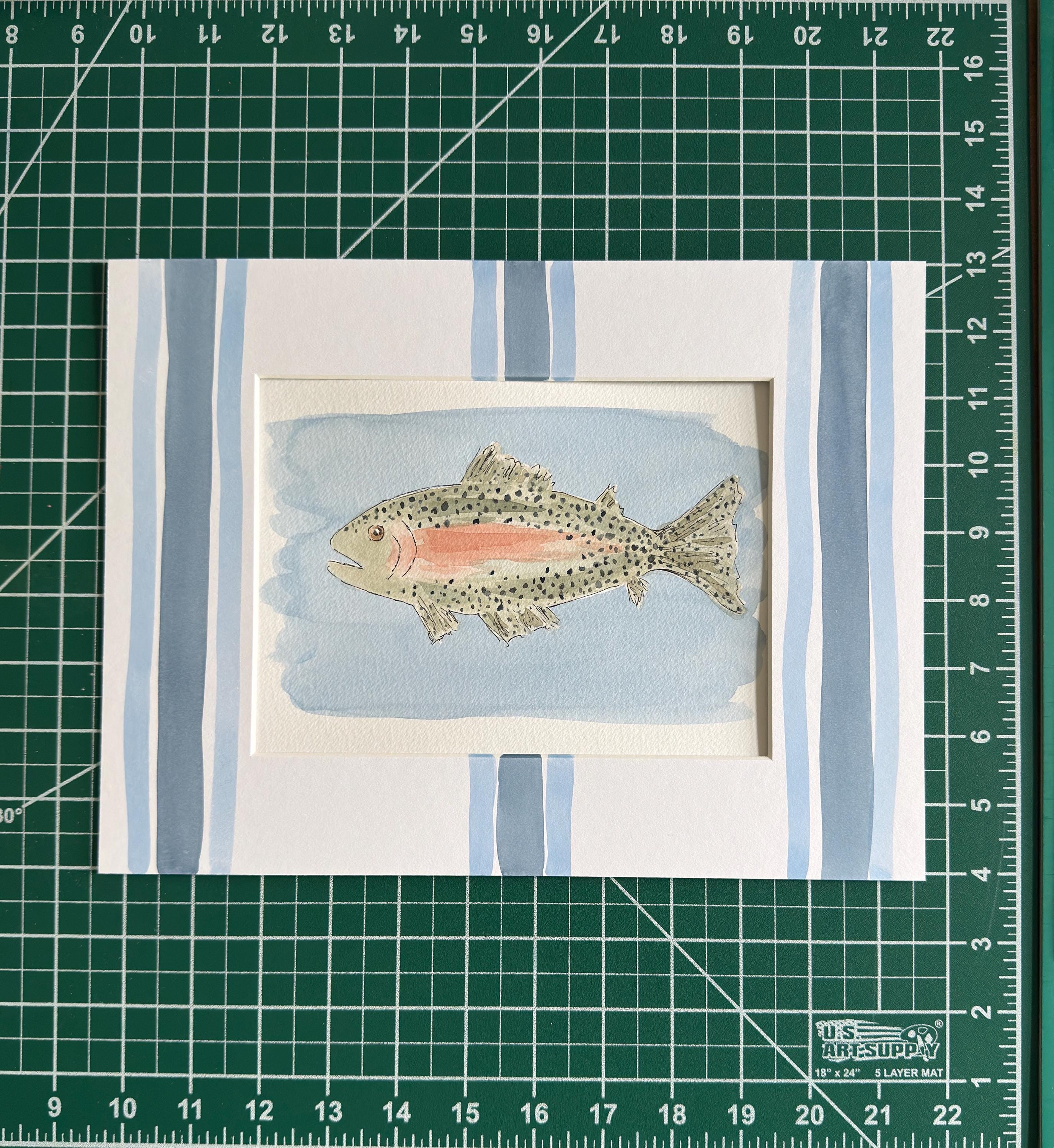 Mat for 9x12” Frame, 6x8” Opening- Hand Painted, Multi Options - Etsy