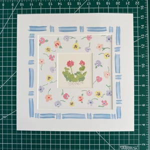 Mat for 8x8” Frame, 4x4” Opening- Hand Painted, Multi Options - Etsy