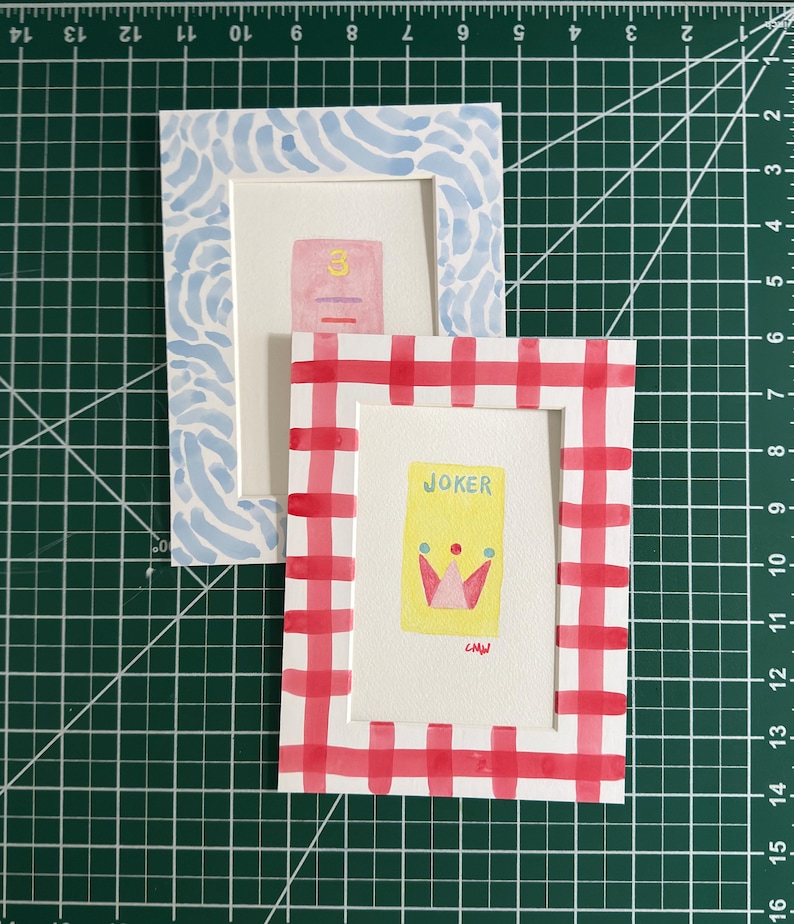 Mat for 6x8" Frame, 4x6" Opening- Hand Painted, Multi Options - Etsy