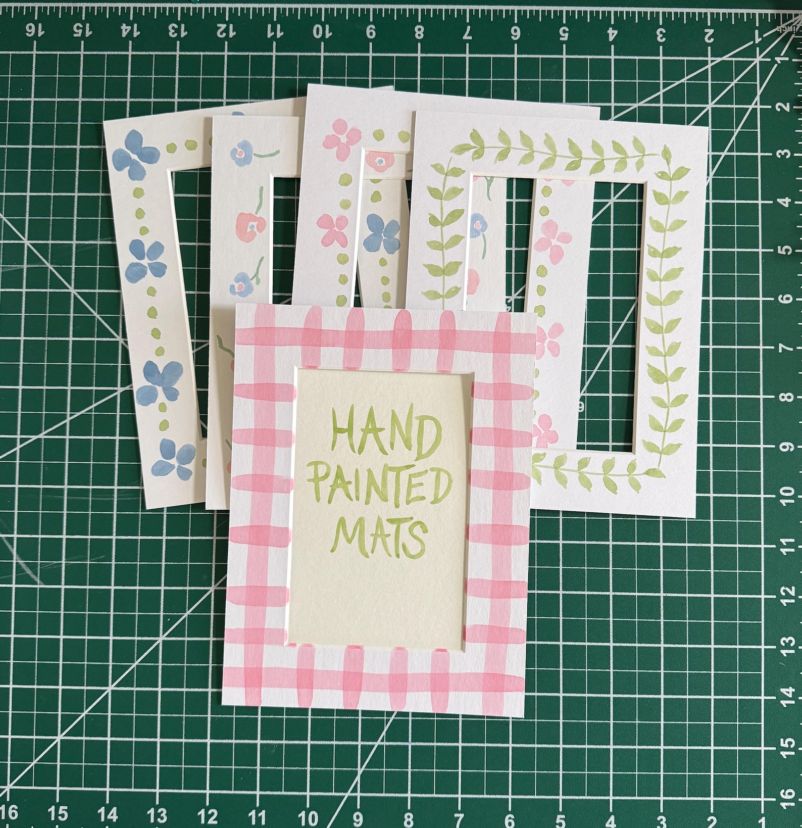 Mat for 6x8" Frame, 4x6" Opening- Hand Painted, Multi Options - Etsy
