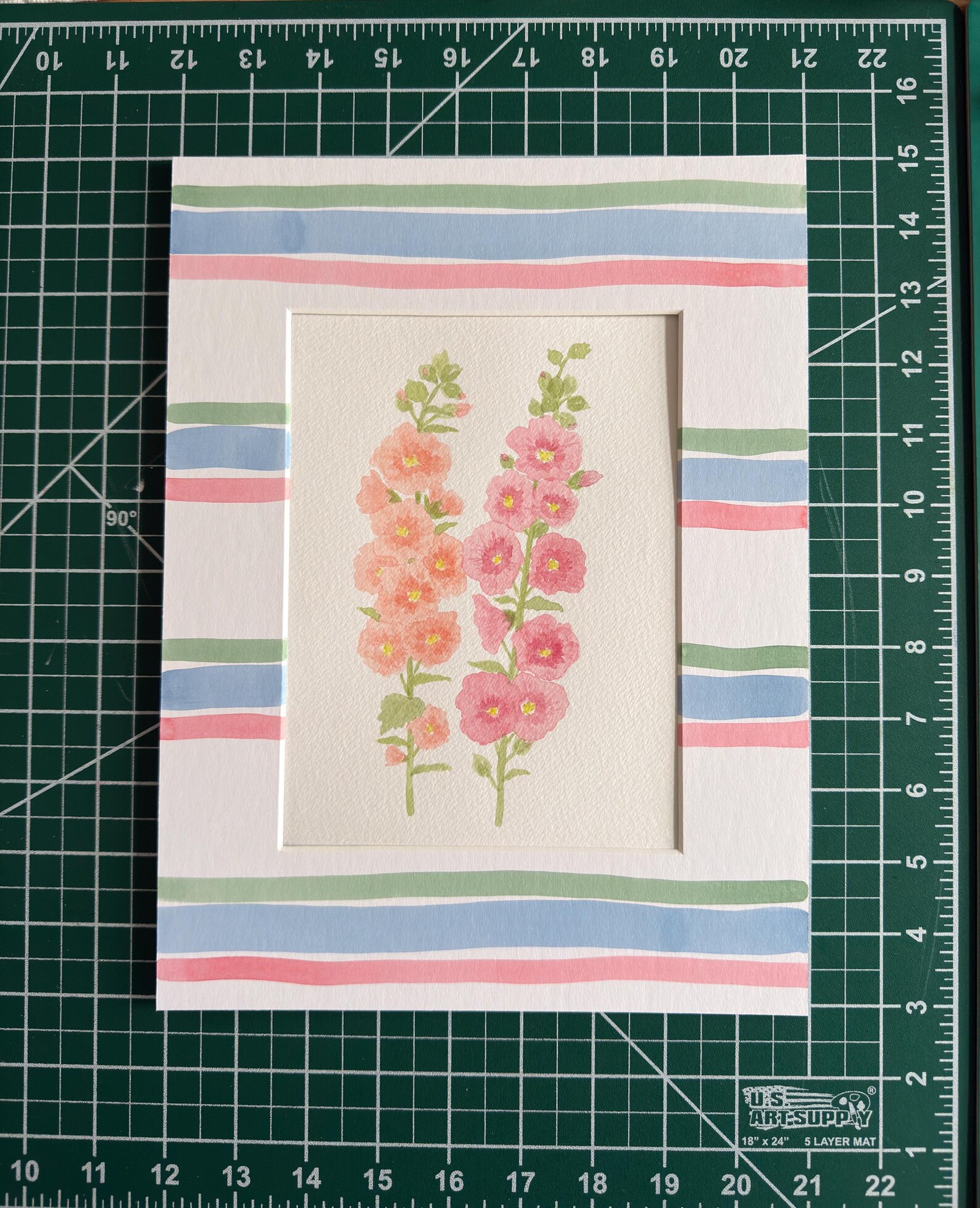 Mat for 9x12” Frame, 6x8” Opening- Hand Painted, Multi Options - Etsy
