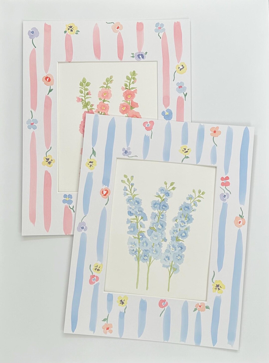 Mat for 11x14” Frame, 7x9” Opening- Hand Painted Mats, Multi Options - Etsy