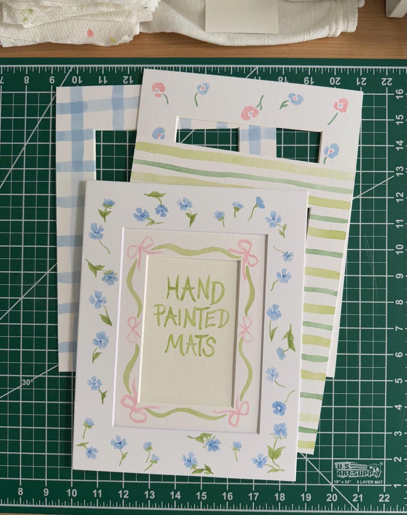 Mat for 8.5x11 Frame, 6x8 Opening Hand Painted, Multi Options - Etsy