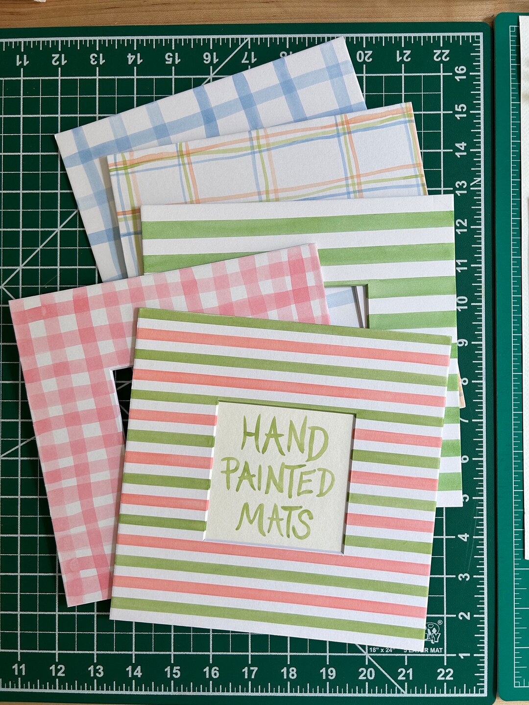 Mat for 8x8 Frame, 4x4 Opening Hand Painted, Multi Options - Etsy