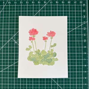 8x10” Watermelon Pink Geraniums- Original Watercolor - Etsy