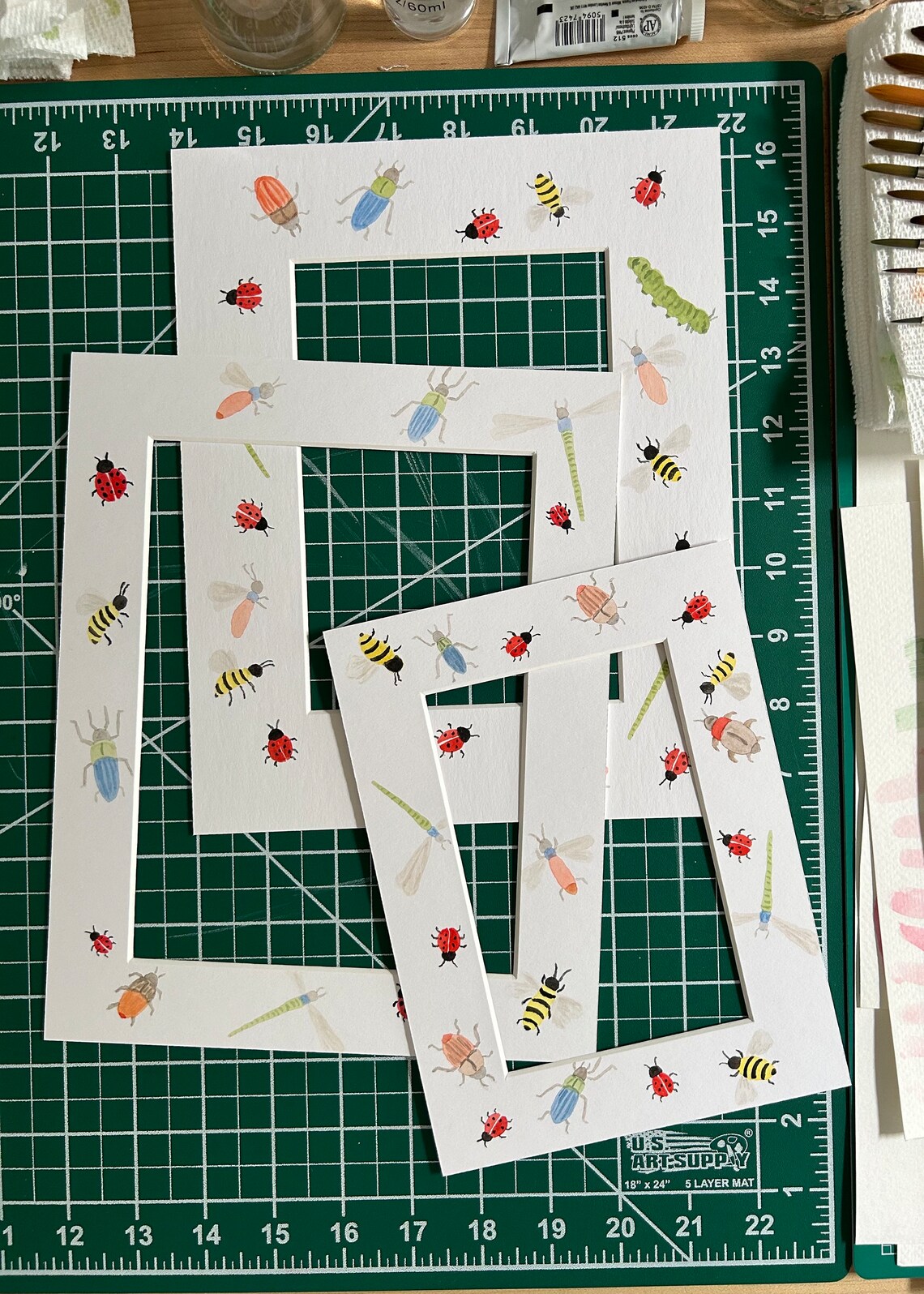 Critter Mats multi Sizes Hand Painted in Bugs & Bees - Etsy