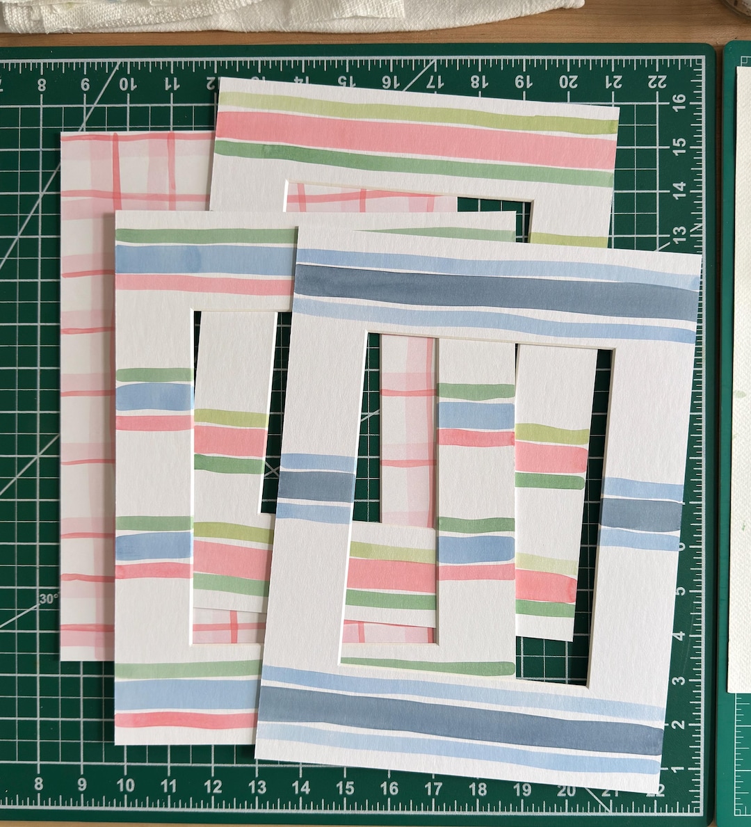 Mat for 9x12” Frame, 6x8” Opening- Hand Painted, Multi Options - Etsy