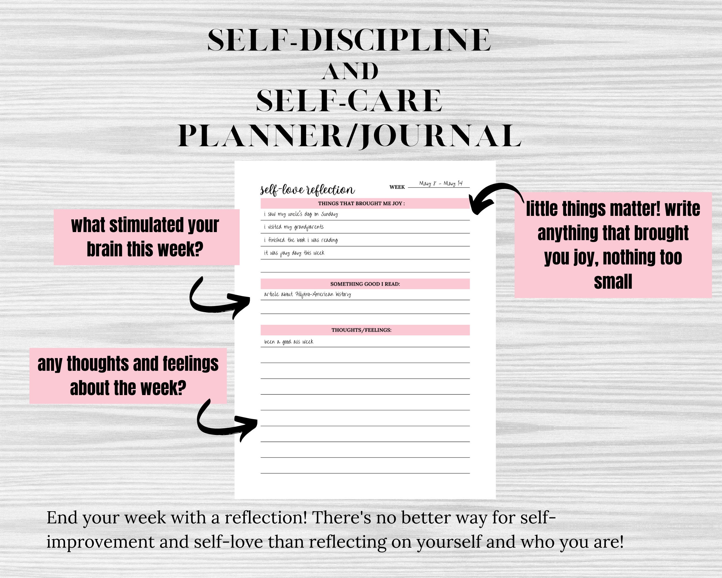 Self Care Planner | Self Discipline Planner | Self Care Journal | Self ...