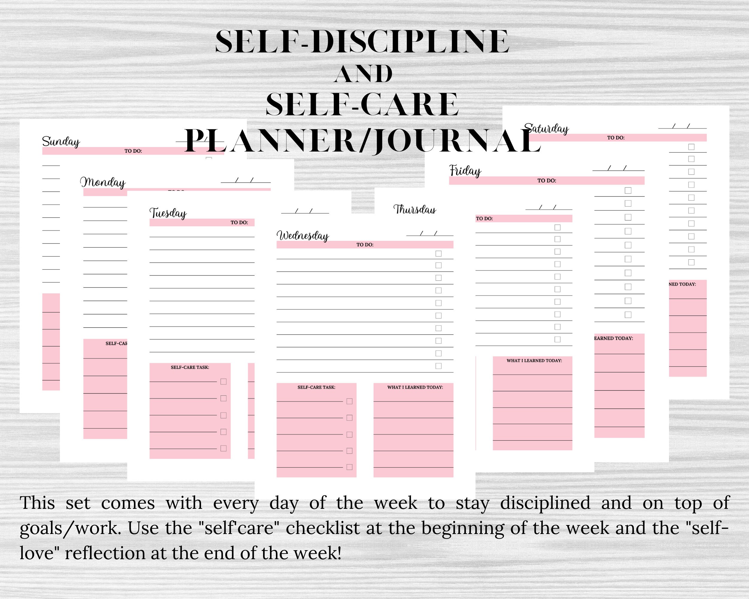 Self Care Planner | Self Discipline Planner | Self Care Journal | Self ...