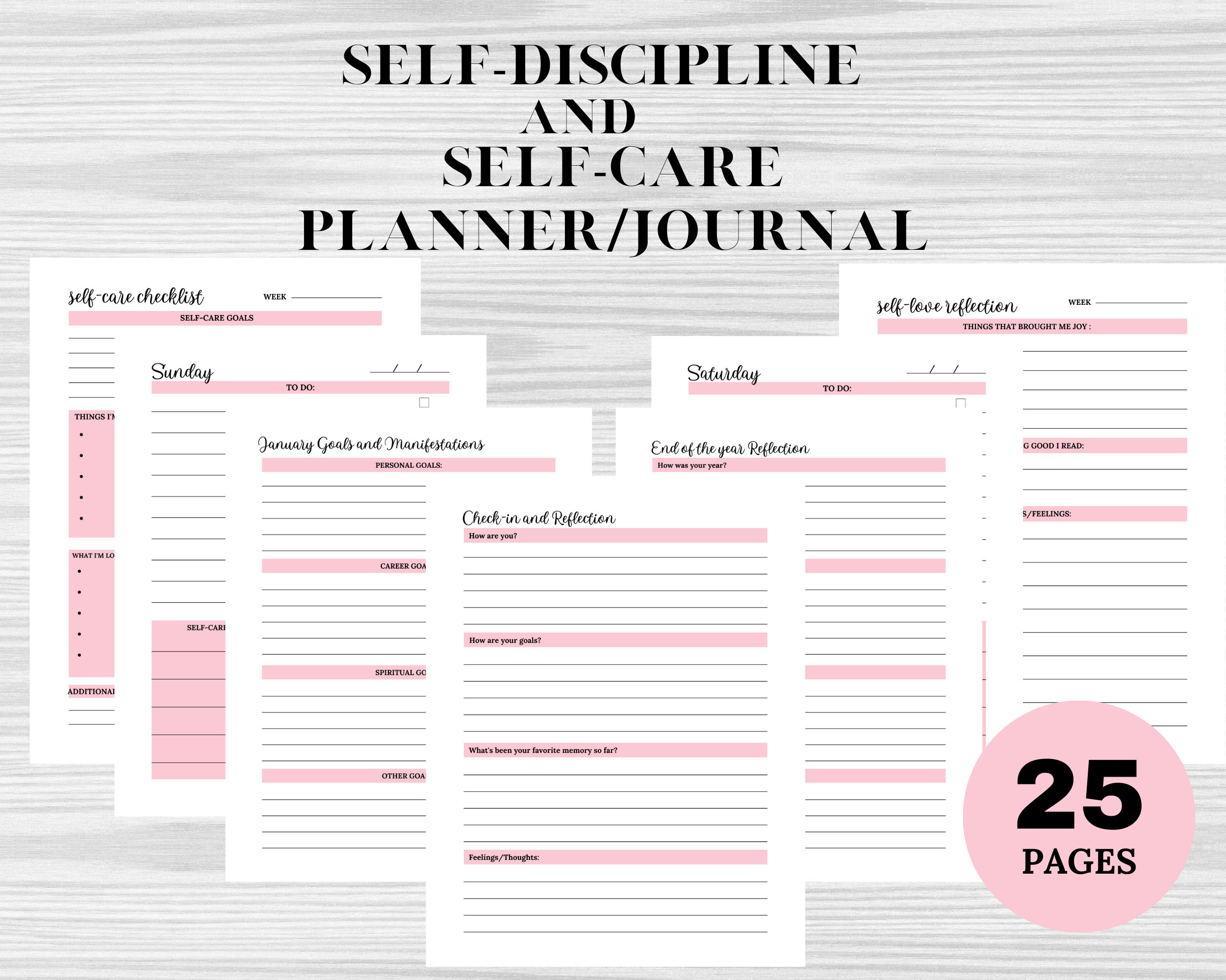 Self Care Planner Self Discipline Planner Self Care Journal Self Care ...